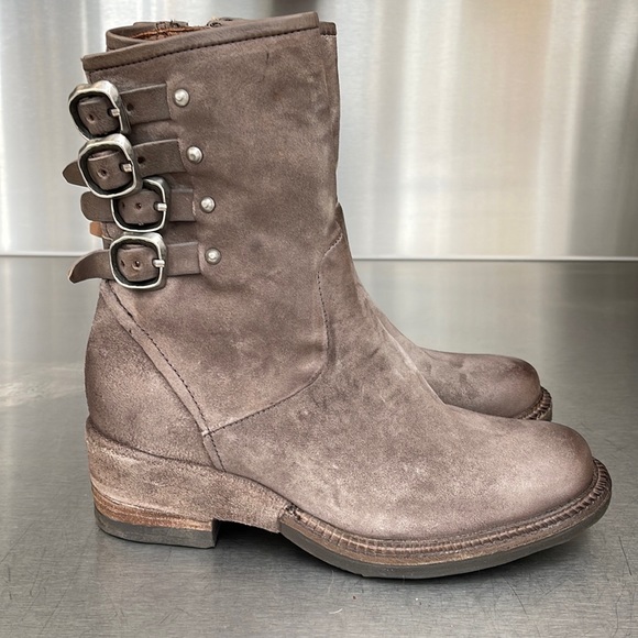 A.S.98 | Shoes | As98 Spero Boots In Smoke Taupe Oiled Suede With Studs ...